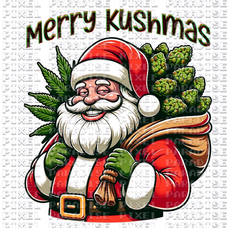 Marijuana PNG, Designer Christmas PNG, Merry Kushmas, Weed Png, Weed ...