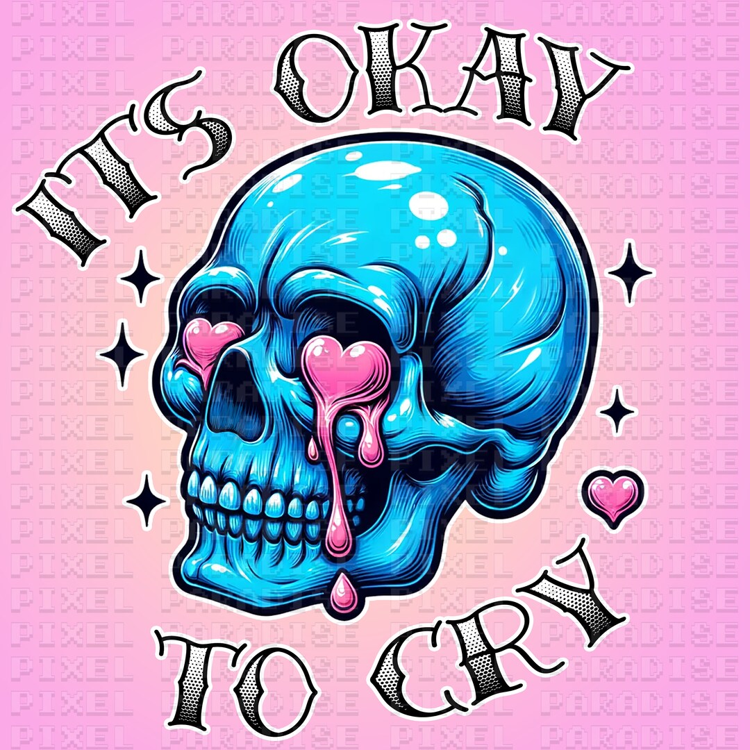 Emo PNG, Crying Png, Its Okay to Cry PNG, Sad PNG, Skeleton Png, Skull ...