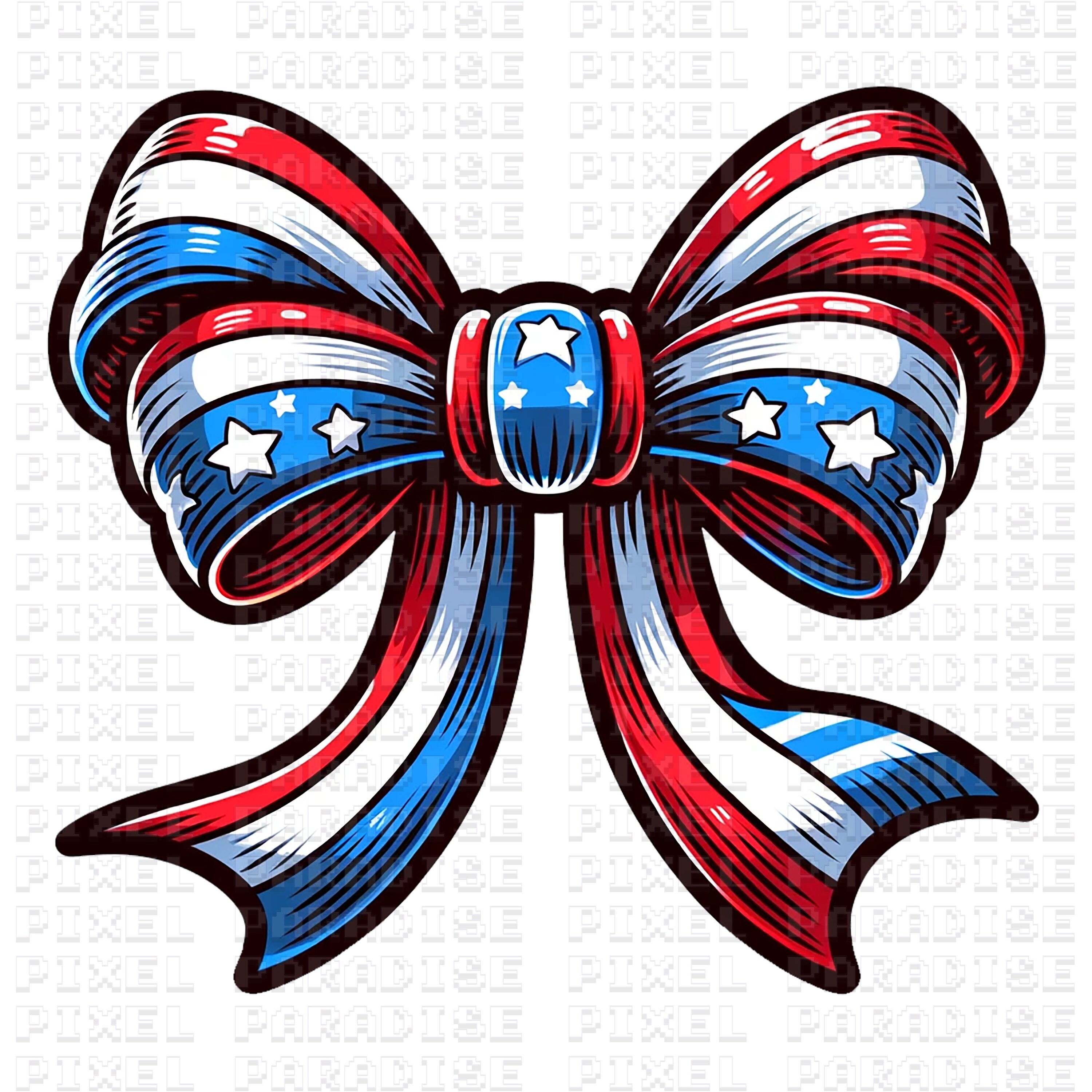 Patriotic Bow Png, Red White and Blue Bow Clip Art Png, Independence ...