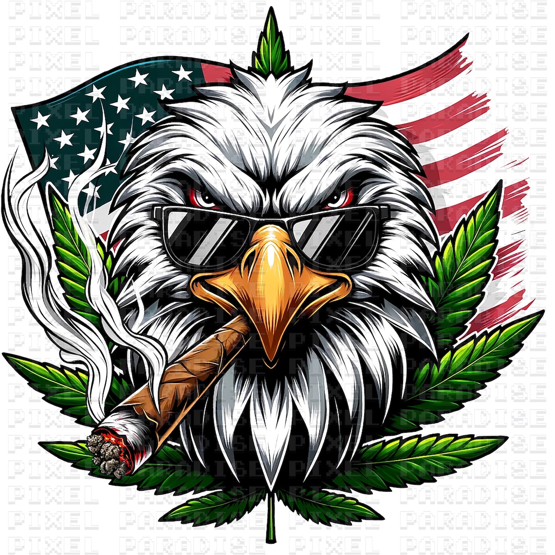 Badass Eagle Png, American Flag Eagle Png, Eagle Clipart, 4th of July ...