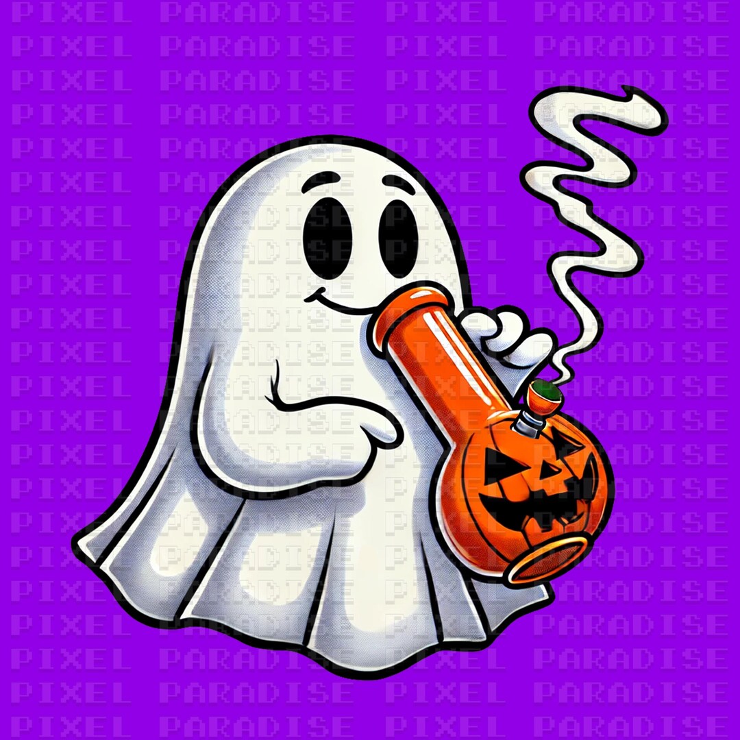 Spooki Halloween Png, Ghost Bong, Pumpkin Bong, Stoner Ghost Png ...