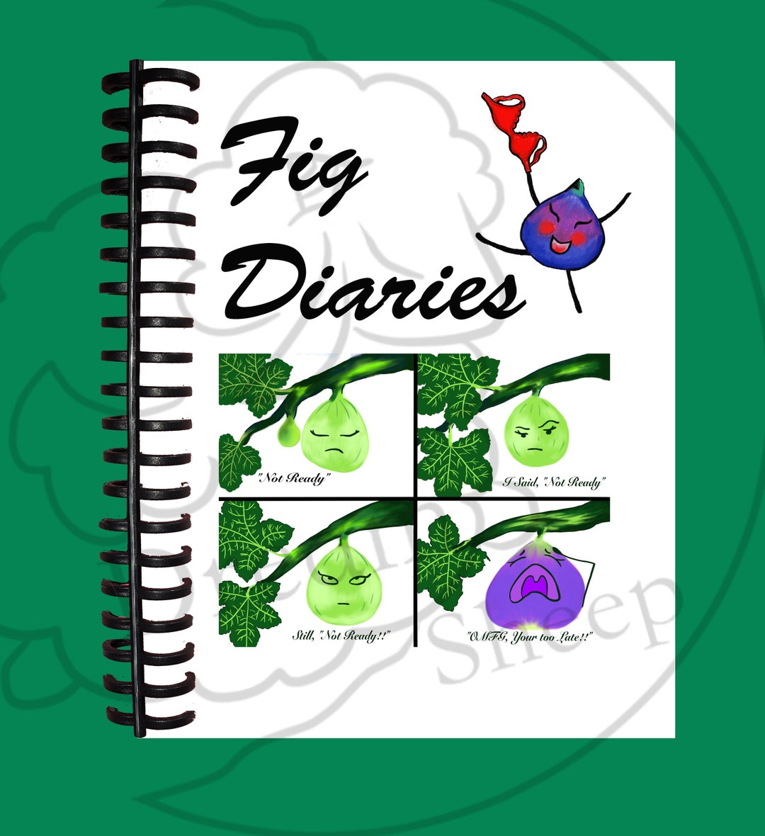 Notebook Journal Diary Original Drawing Cover - Fig Life, Comic ...