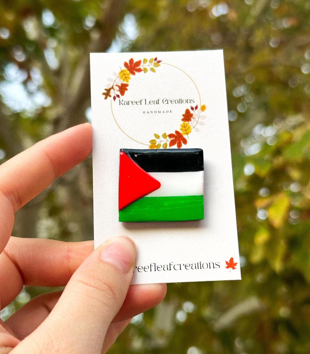 Handmade Palestine Flag Polymer Clay Enamel Pin - Etsy