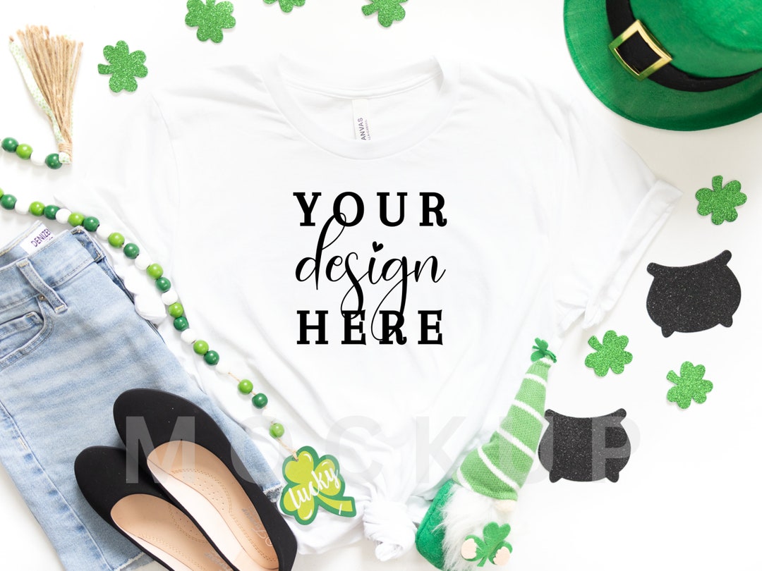 Bella and Canvas White 3001C, Spring T-shirt Mockup, Bella and Canvas ...