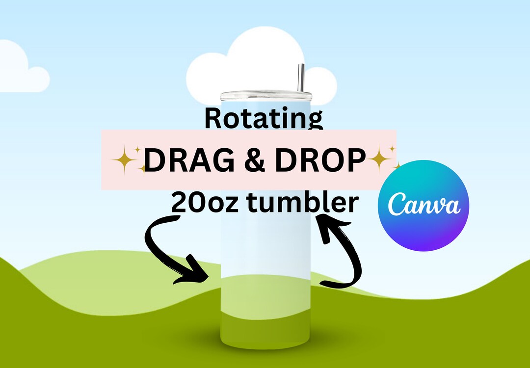 Rotating Tumbler Mockup, Rotating Customizable Tumbler, Drag and Drop ...