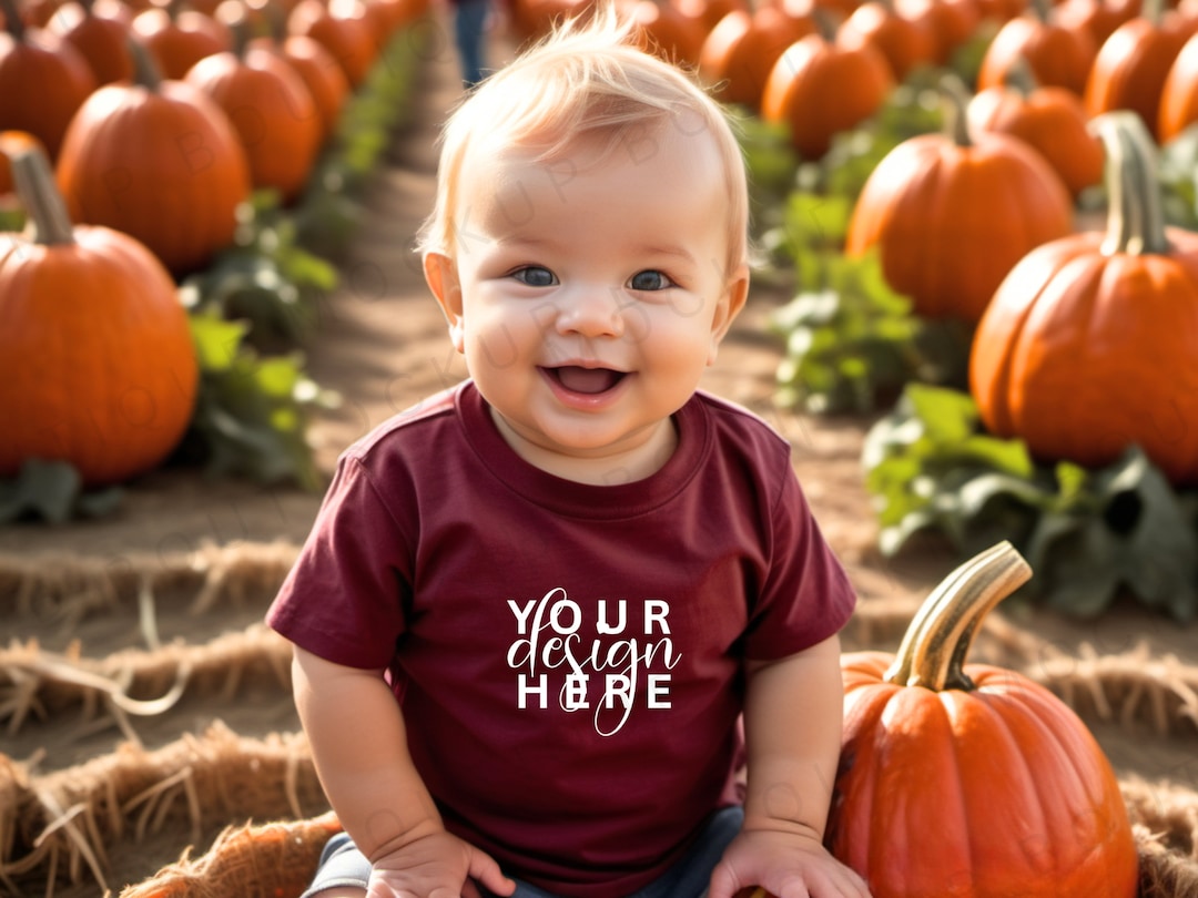 Maroon Baby Onesie Mockup, Fall Baby Mockup, Baby Mockup, Fall 3001y ...