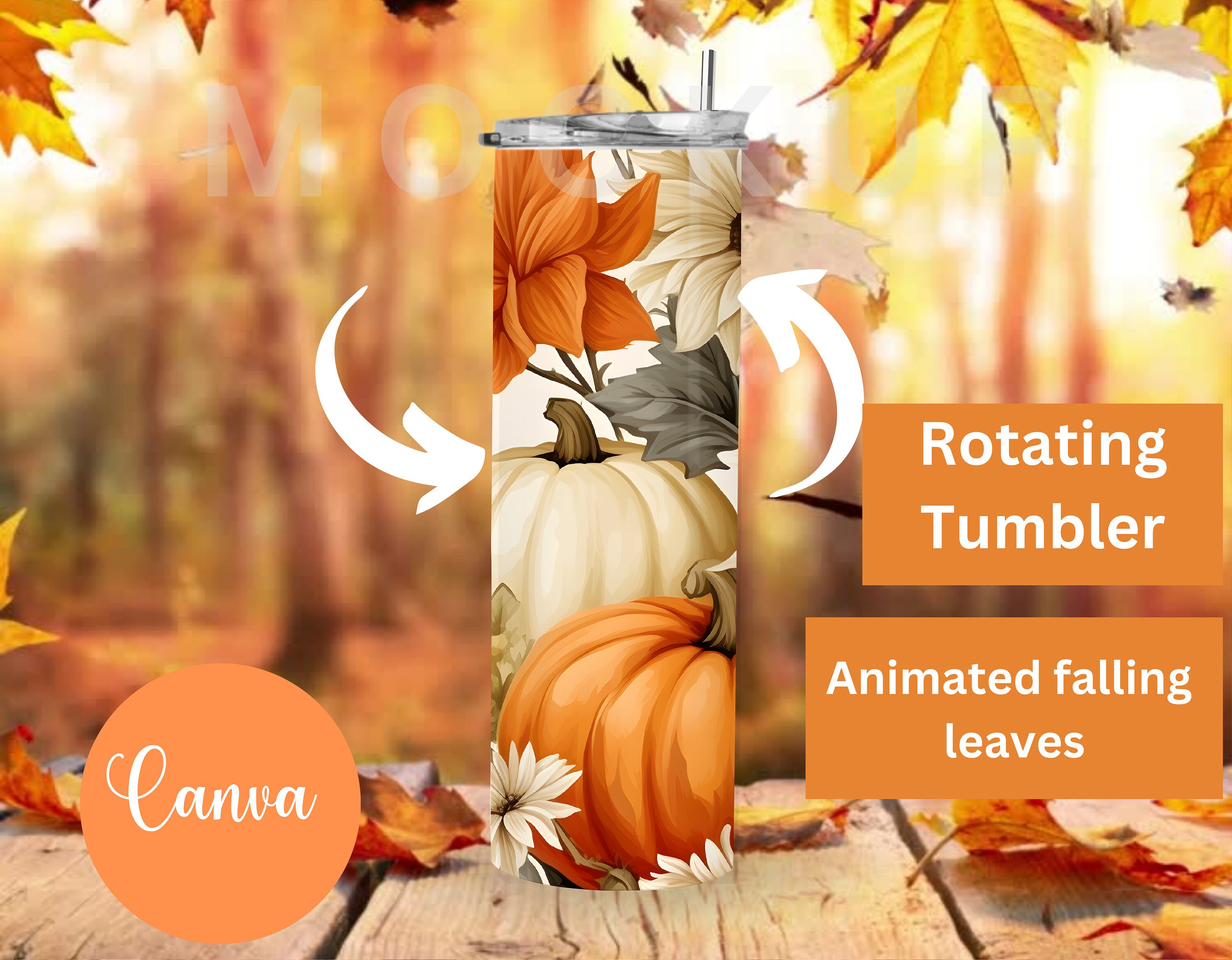 Rotating animated Tumbler Mockup Rotating Fall Tumbler Drag - Etsy