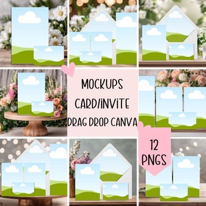 Invitation Drag and Drop Mockup, Wedding Invitation Mockup, Drag and ...