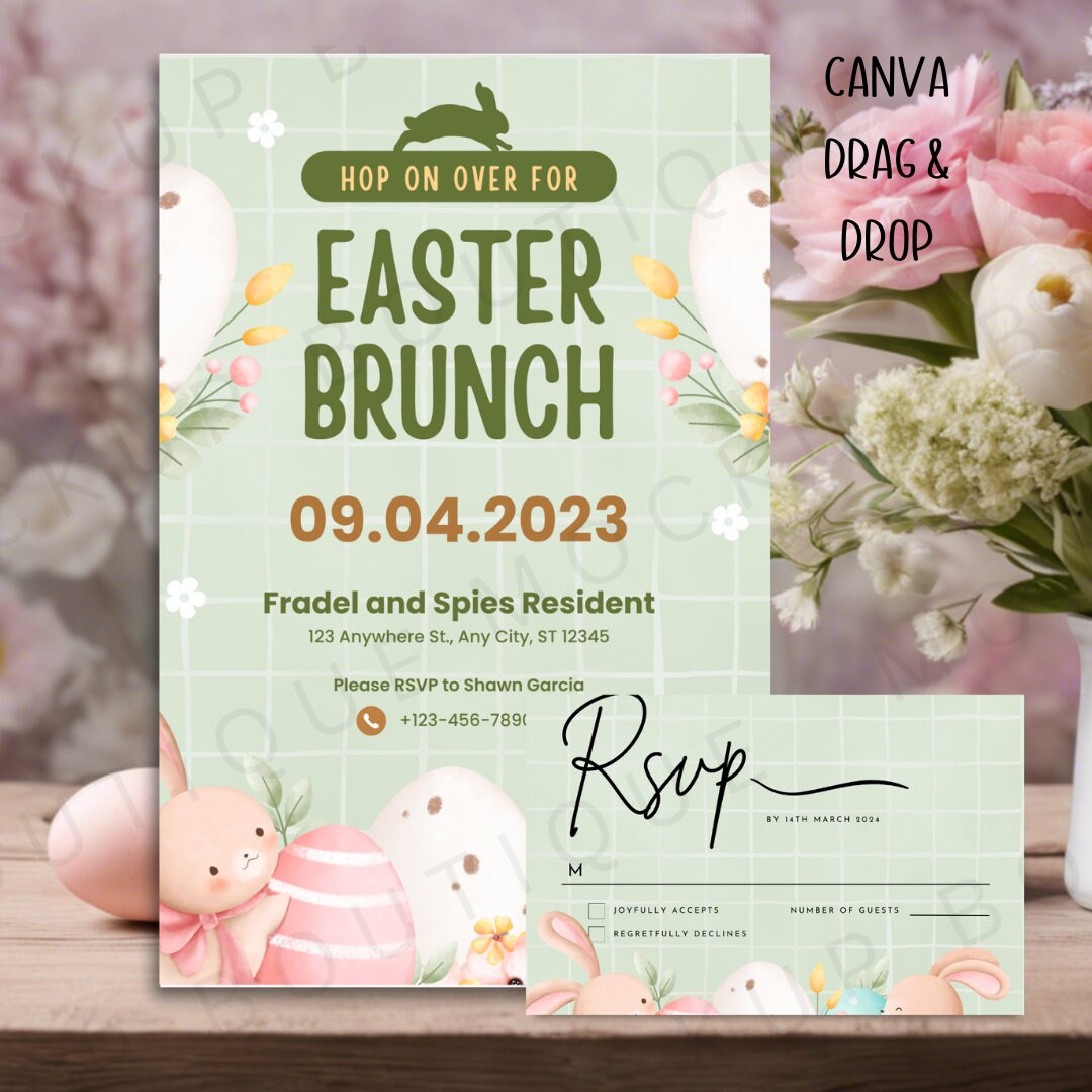 Invitation Drag and Drop Mockup, Spring Invitation Mockup, Drag and ...