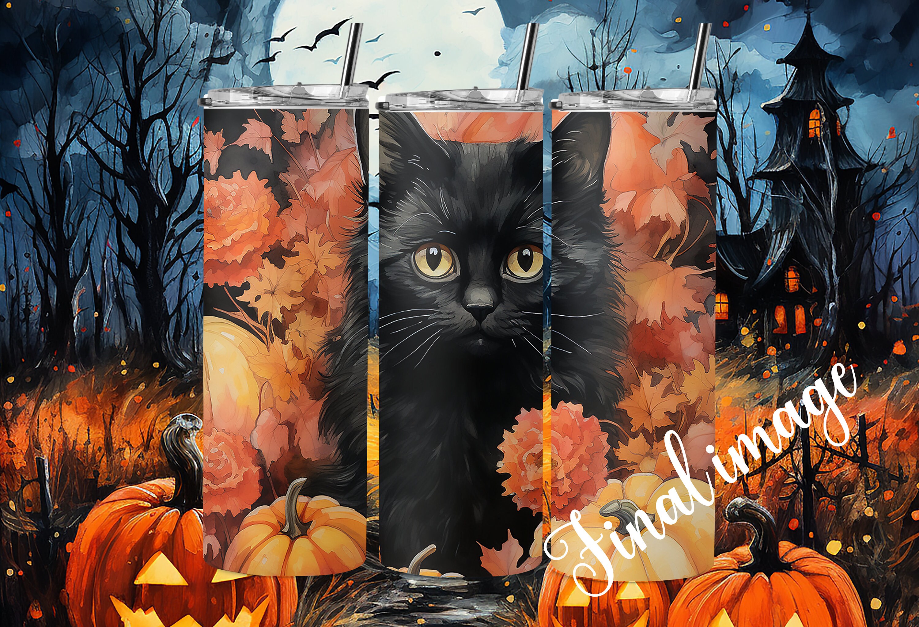 Canva Drag and Drop 20oz Tumbler Mockup, Halloween Canva Tumbler, 6 ...