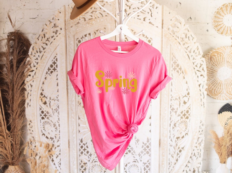 Bella and Canvas Charity Pink Mockup Charity Pink 3001C Boho - Etsy