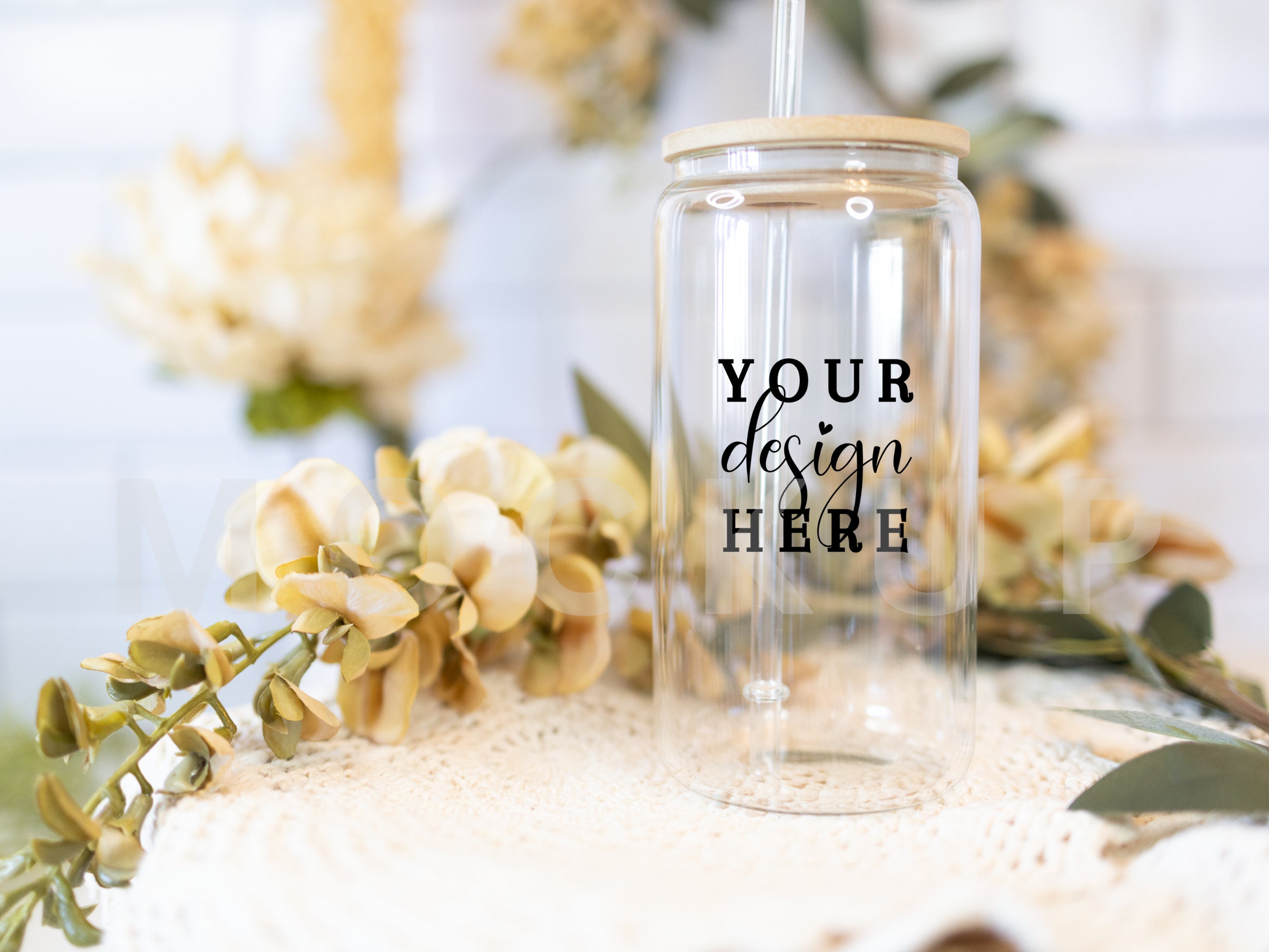 16oz Glass Can Bundle Mockup, Blank Glass Mockup, Bundle Cup Mockup ...