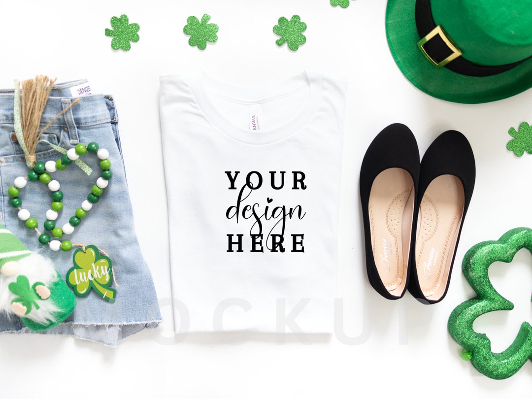 Bella and Canvas White 3001C, Spring T-shirt Mockup, Bella and Canvas ...