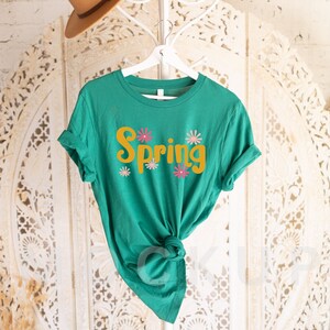 Bella and Canvas Kelly Green Mockup, Kelly 3001C, Boho T-shirt Mockup ...