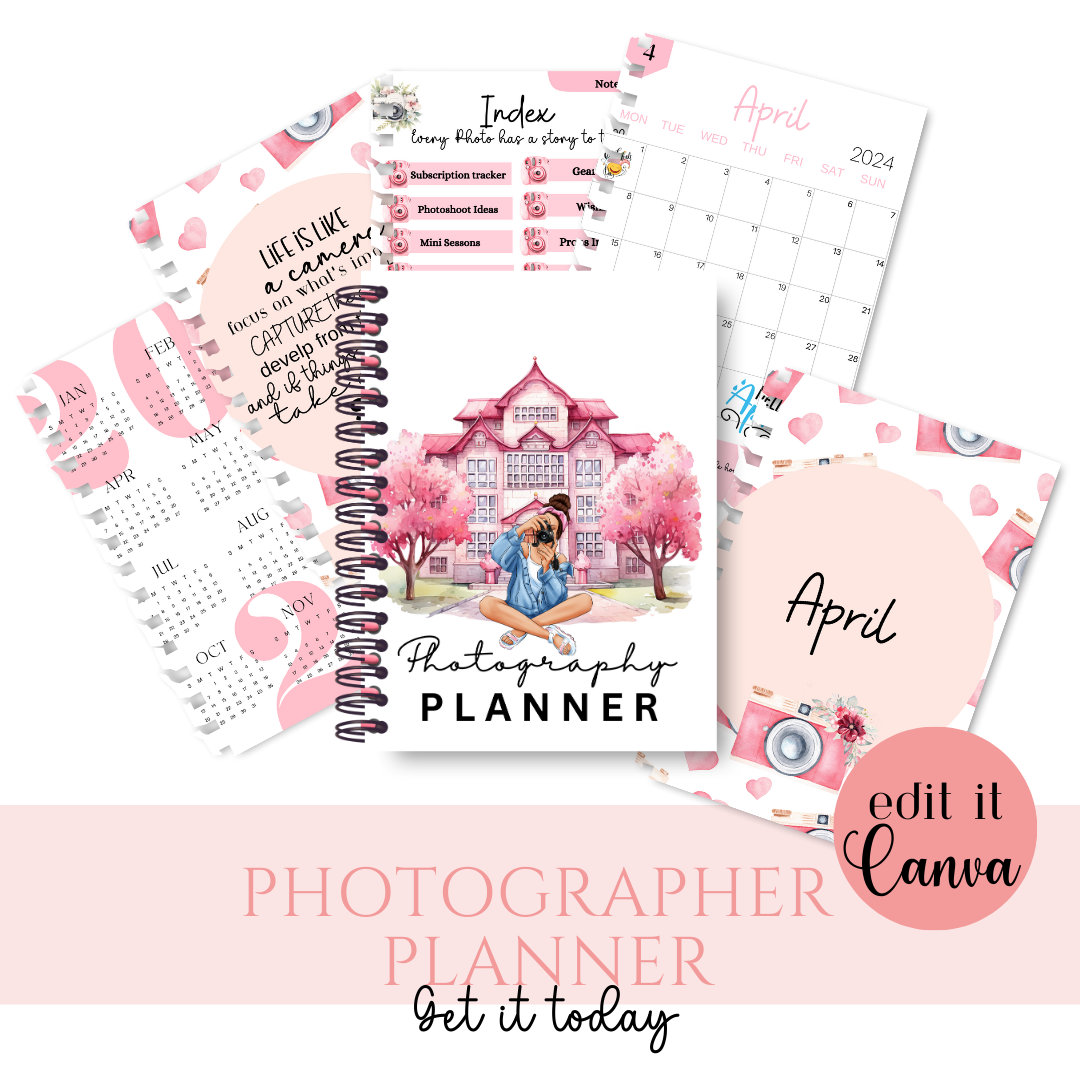 Photography Planner, Digital Download, Editable Photography Planner ...