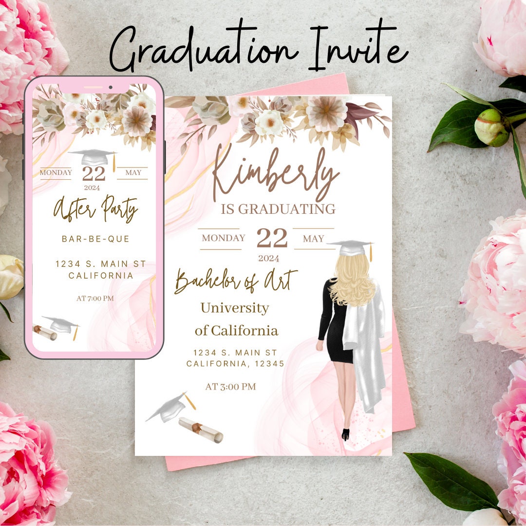 Graduation Invitation, Video Digital Invitation, Grad Announcement ...