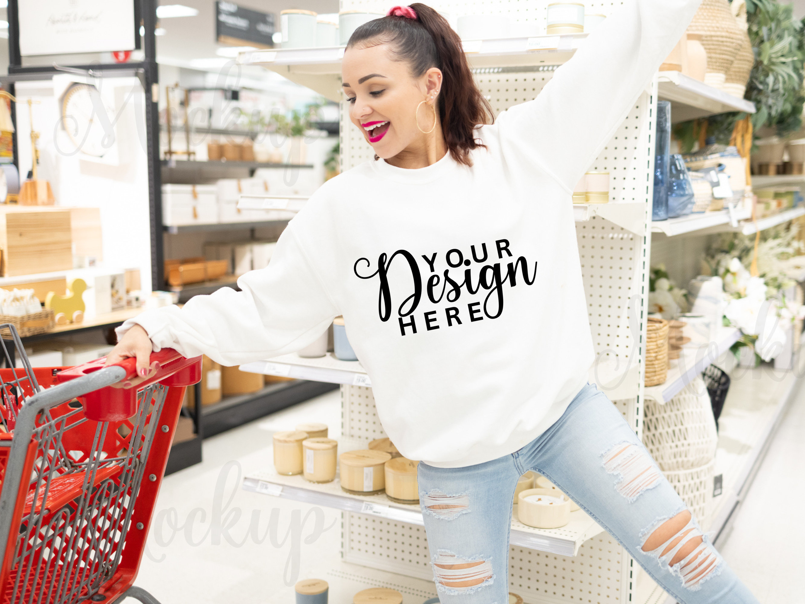 Gildan 18000 Model Mockup Target Mockup Gildan White - Etsy