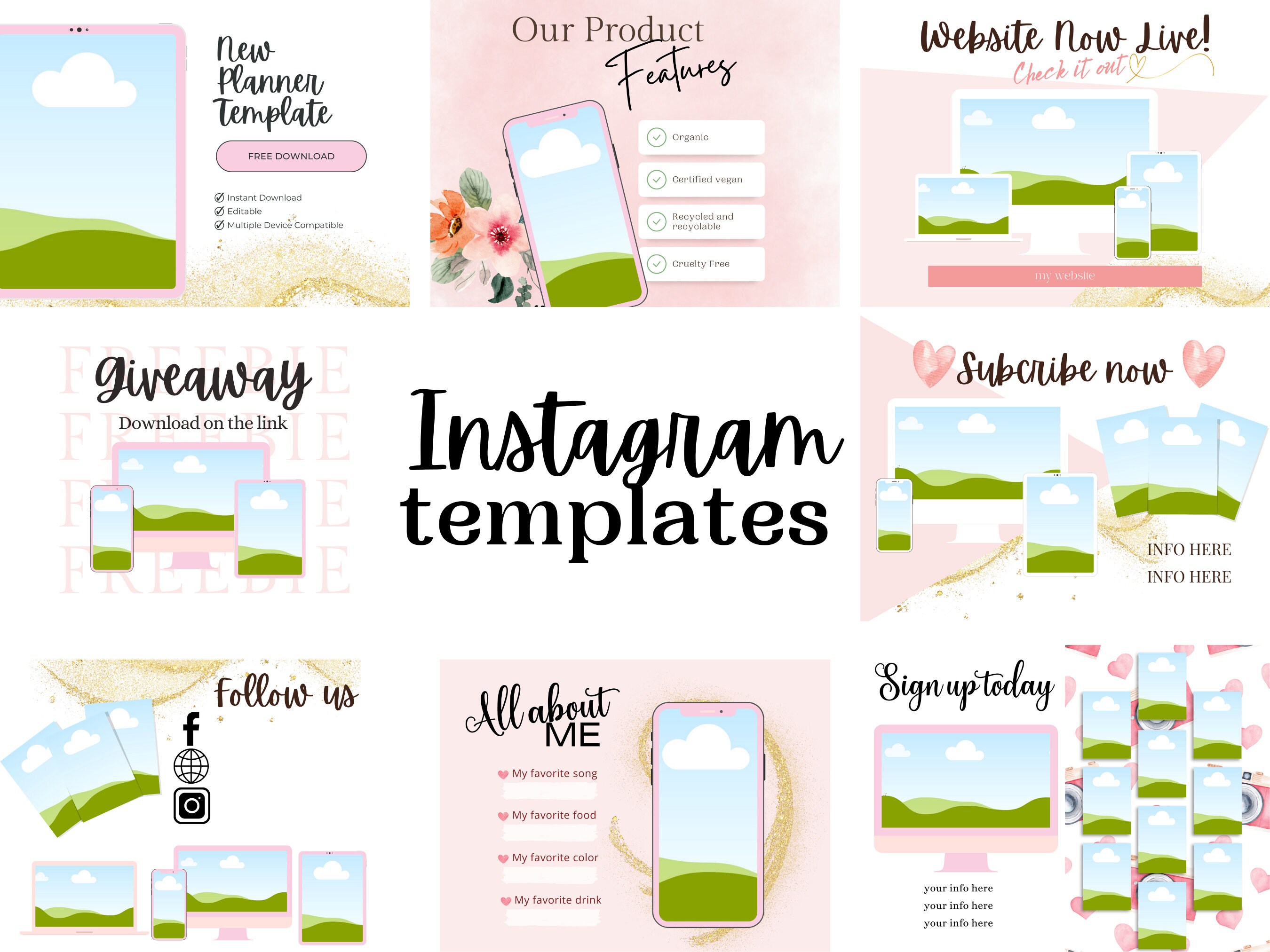 Digital Mockup Bundle, Computer Mockup, Phone Mockup, Tablet Mockup ...