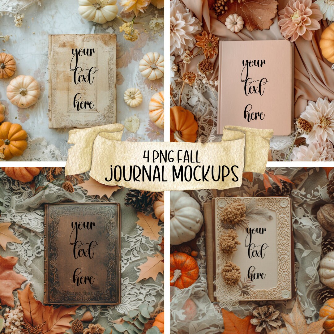 Junk Journal Mockups, Fall Journal Mockup, Vintage Junk Journal Mockup ...