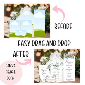 Invitation Drag and Drop Mockup, Wedding Invitation Mockup, Drag and ...