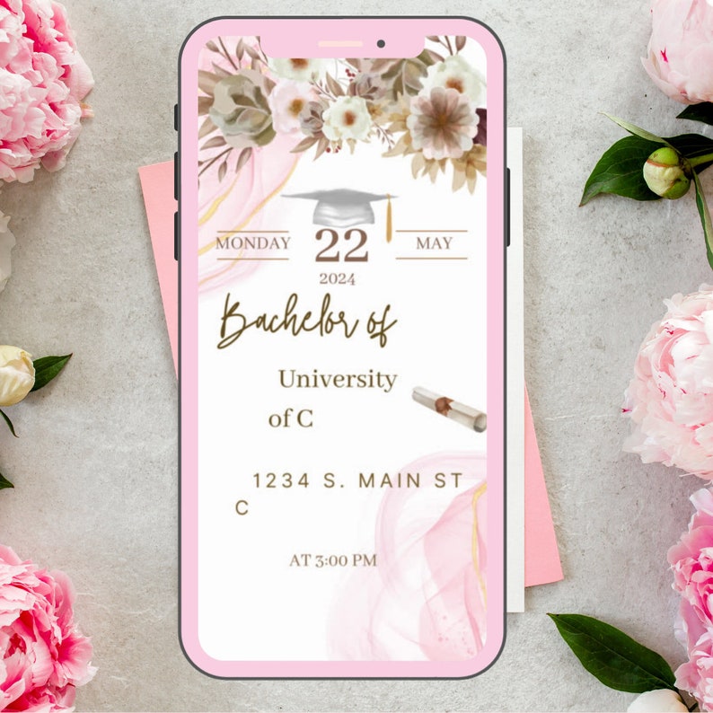 Graduation Invitation, Video Digital Invitation, Grad Announcement ...