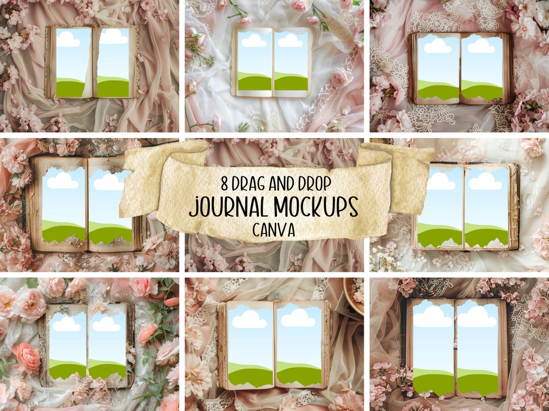 Junk Journal Mockups, Floral Journal Mockup, Vintage Junk Journal ...