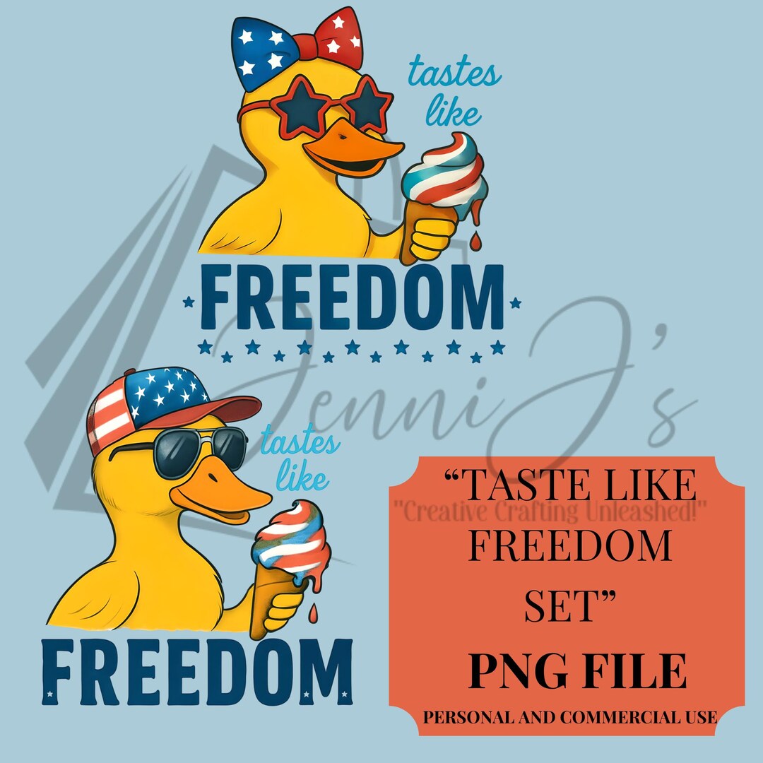 Taste Like Freedom Duck 4th of July Set Clipart Digital File PNG for ...
