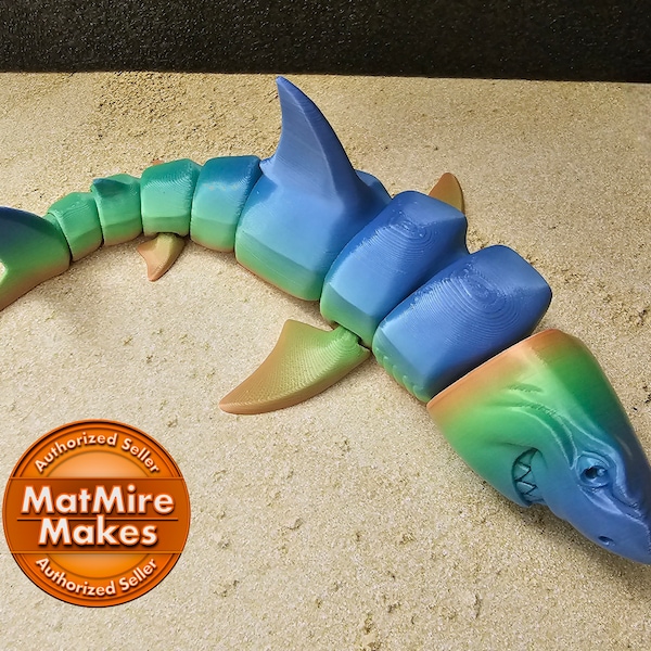 3d Printed Articulating Shark Etsy