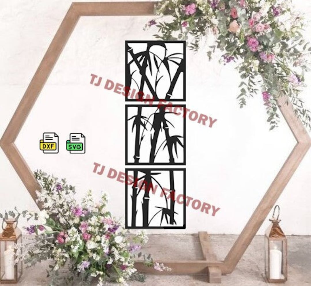 3 Piece Bamboo Wall Decor Cut Files DXF / SVG Ready to Cut - Etsy