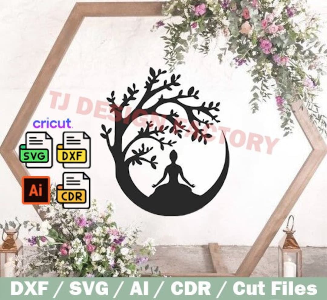Yoga Zen Tree Cut Files DXF / SVG / CDR / Ai Ready to Cut - Etsy