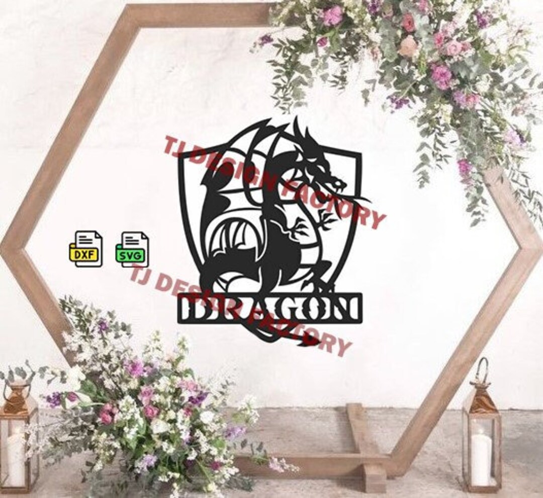 Shield and Dragon Wall Art Cut Files DXF / SVG Ready to Cut - Etsy