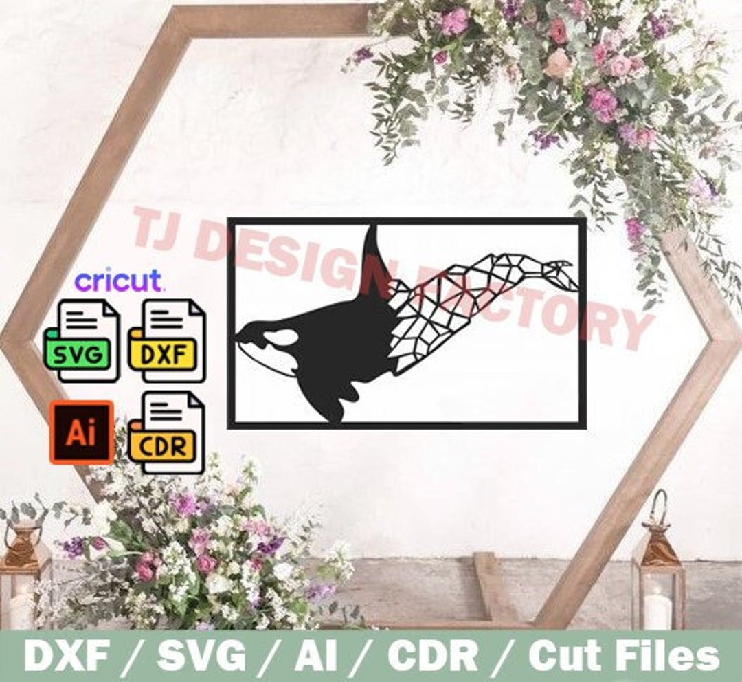 Killer Whale Polygon Wall Art Cut Files DXF / SVG Ready to Cut - Etsy