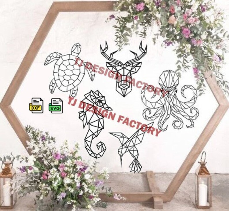 Polygon Animals Bundle Cut Files DXF / SVG Ready to Cut - Etsy