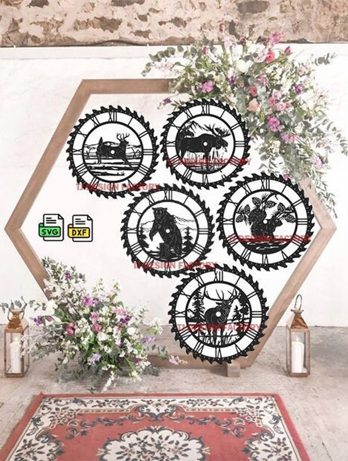 Wildlife Clock Design Cut Files DXF / SVG Ready to Cut - Etsy
