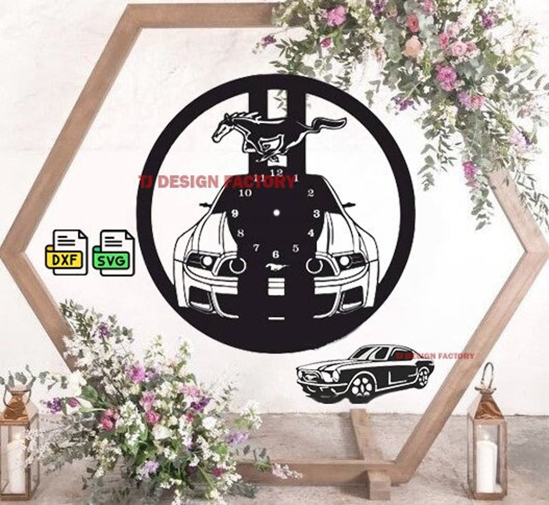 Ford Mustang Clock Cut Files DXF / SVG Ready to Cut - Etsy