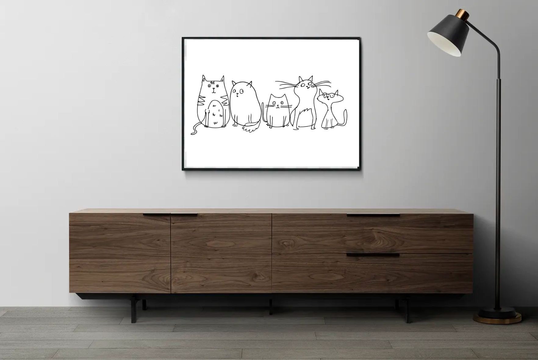 Cat Gang PNG SVG Cat Family Drawing Sitting Cats Drawing Popular Png ...