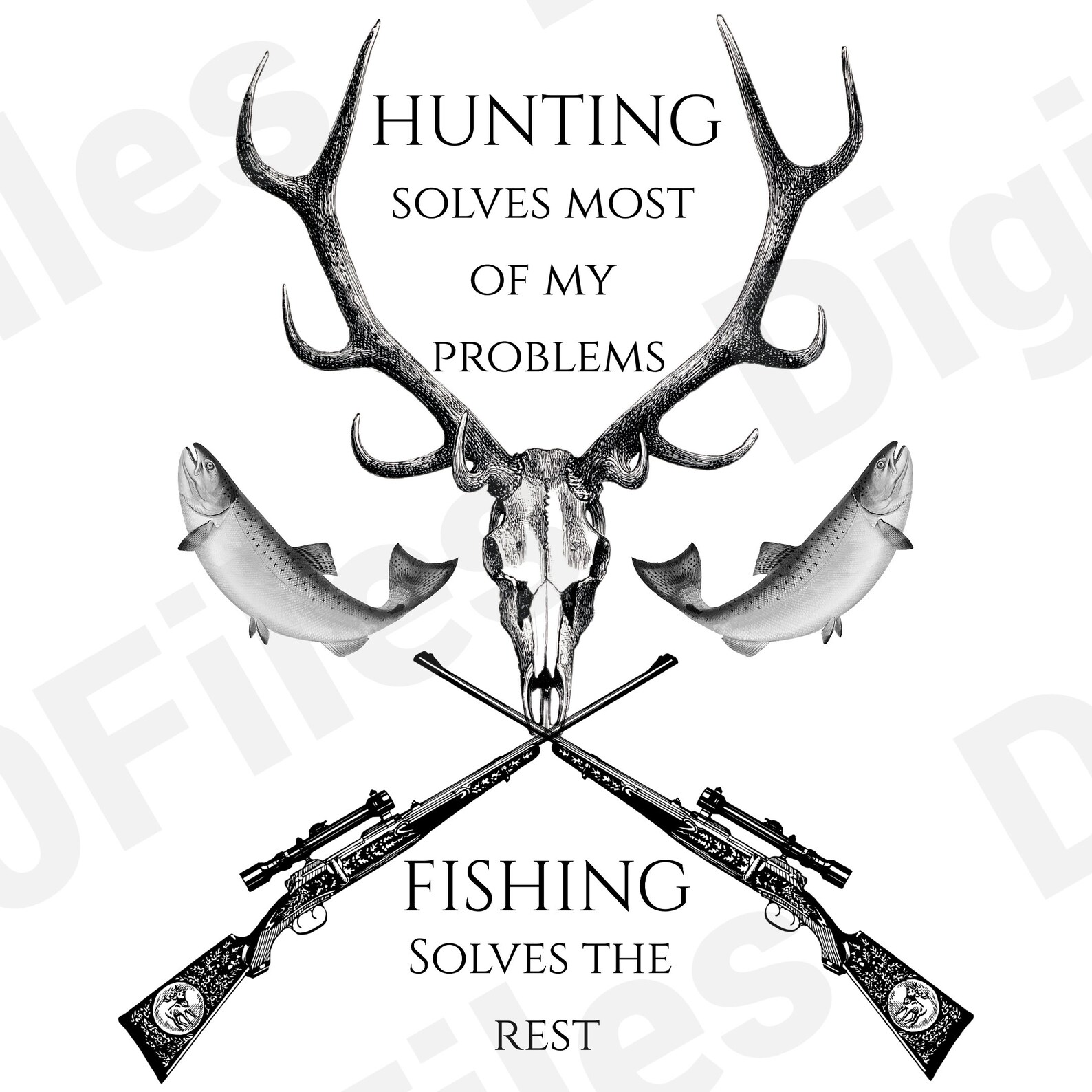 Hunting Solves Most of My Problems SVG Fishing Svg Deer - Etsy