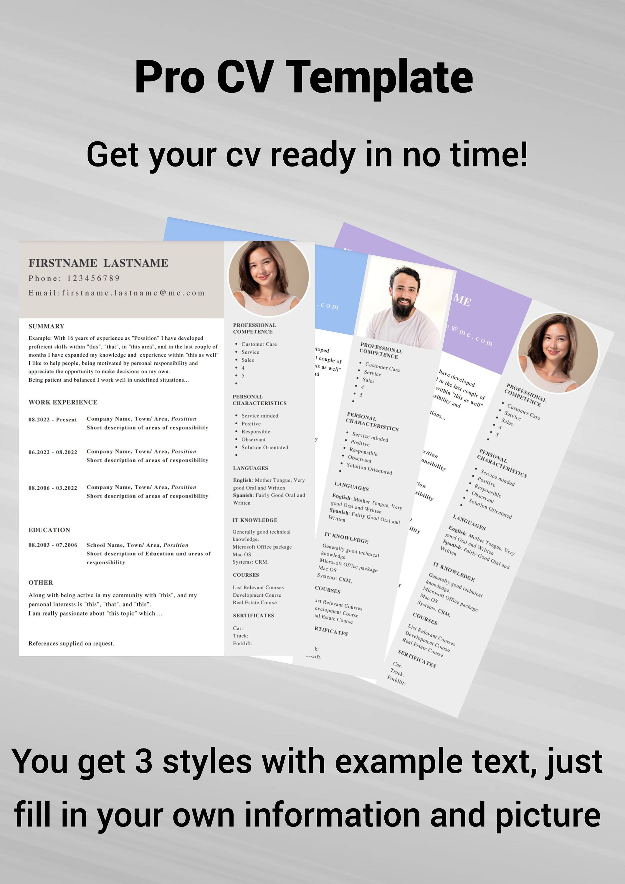 Pro CV Template Canva Edit, Clean Cv Template With Picture, Pro CV ...
