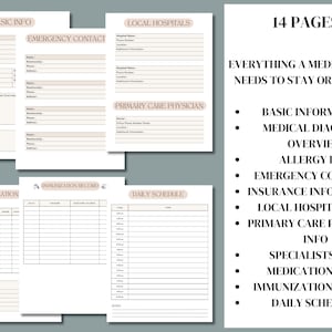 Medical Care Planner & Guide, Medical Binder, Medical Mom Planner ...