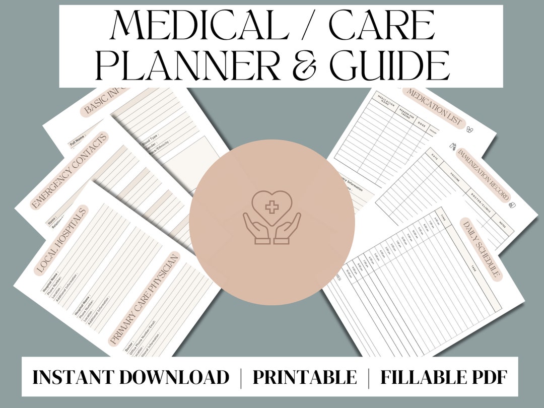 Medical Care Planner & Guide, Medical Binder, Medical Mom Planner ...