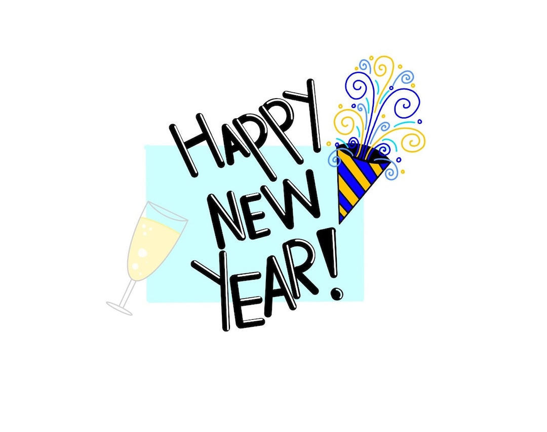 Happy New Years Clip Art 10 Piece Digital Art Download - Etsy