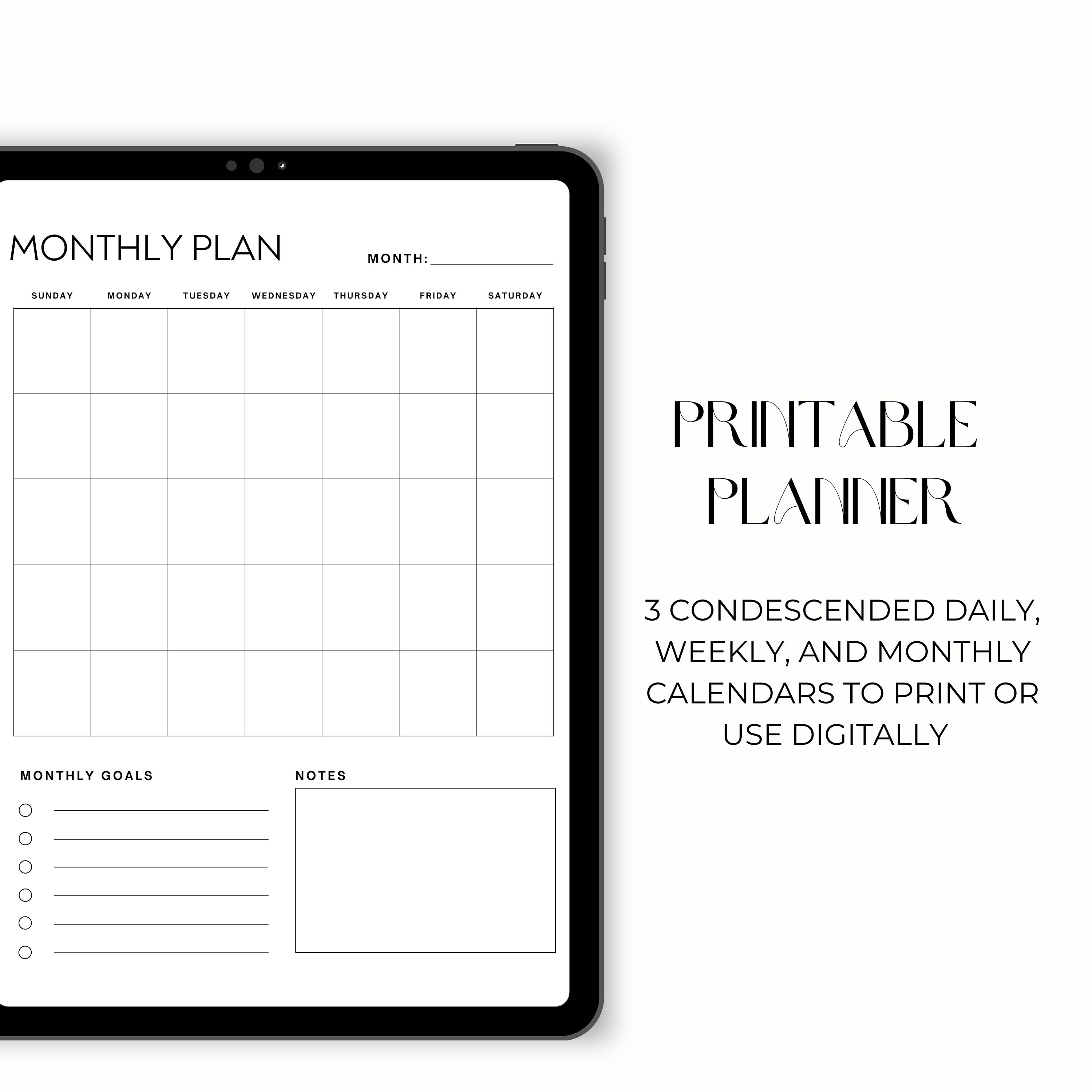 2023 Printable Daily Weekly Monthly Planner Goodnotes - Etsy