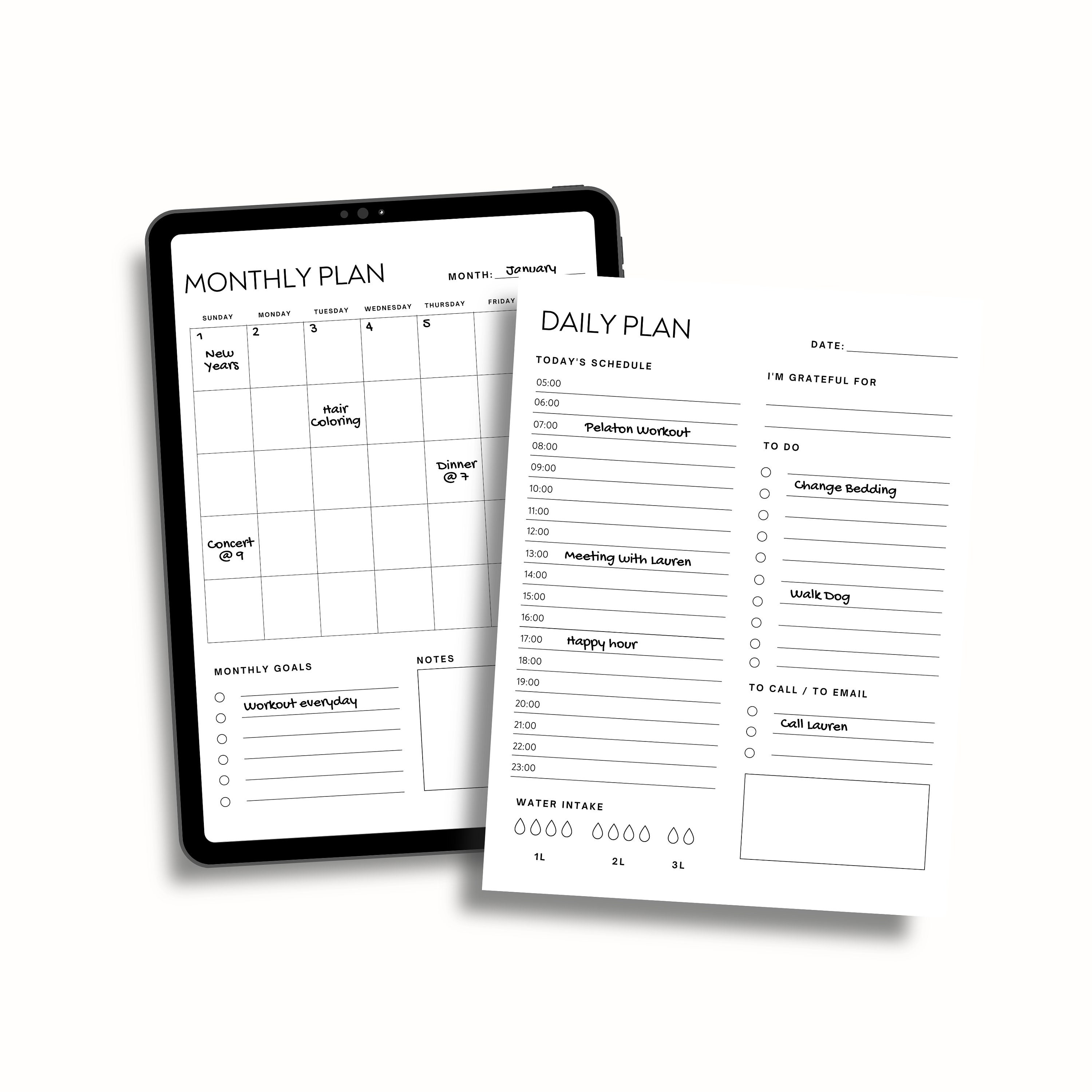 2023 Printable Daily Weekly Monthly Planner Goodnotes - Etsy