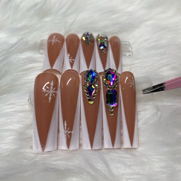 V Cut Press on Acrylic Nails - Etsy