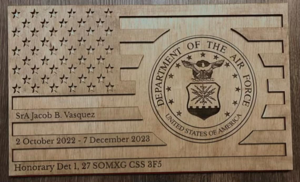 Personalized Wood Engraved Military Gift Air Force Promotion Gift PCS ...