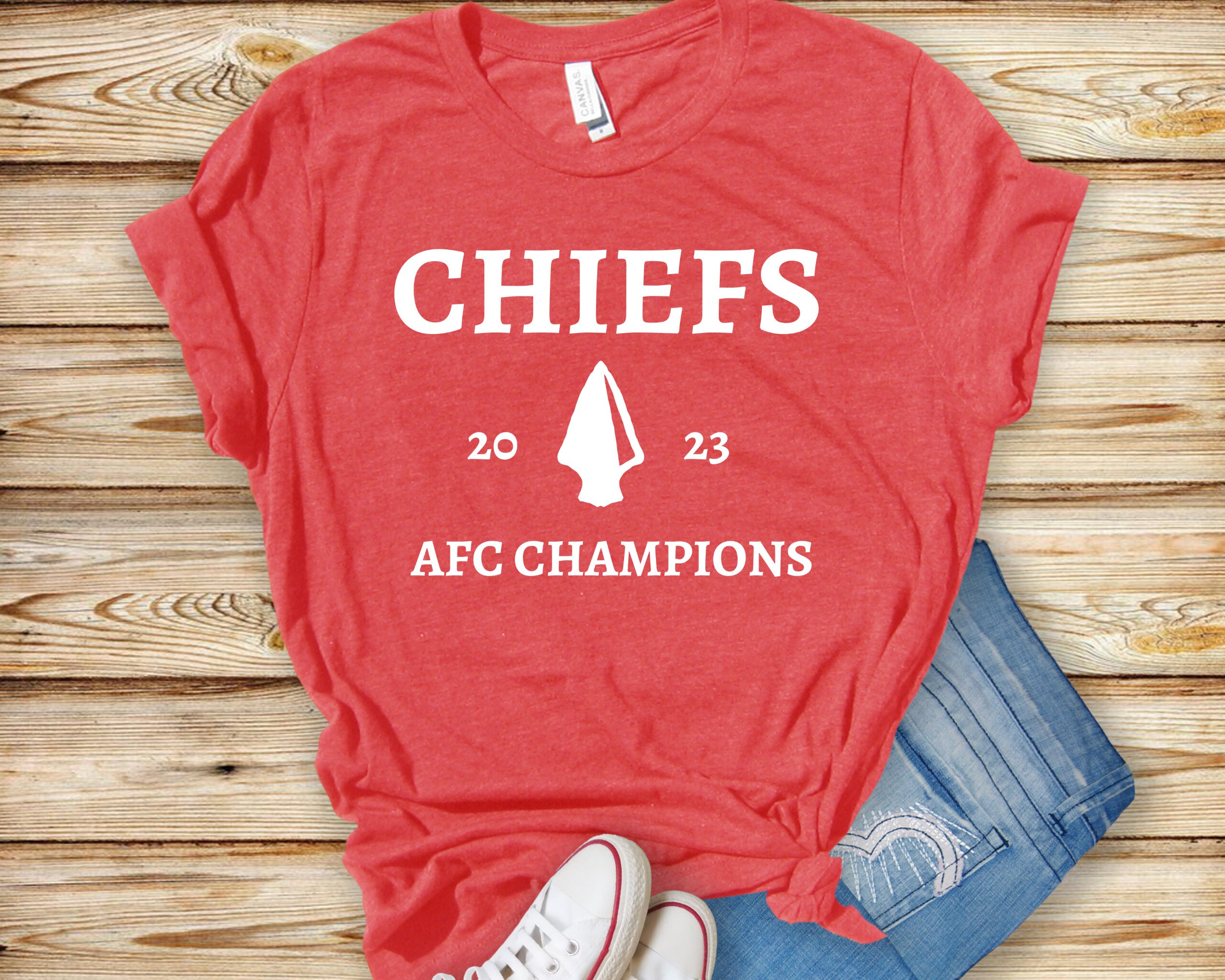 Chiefs 2023 AFC Champions Tshirt, Super Bowl LVII Chiefs VS Eagles ...