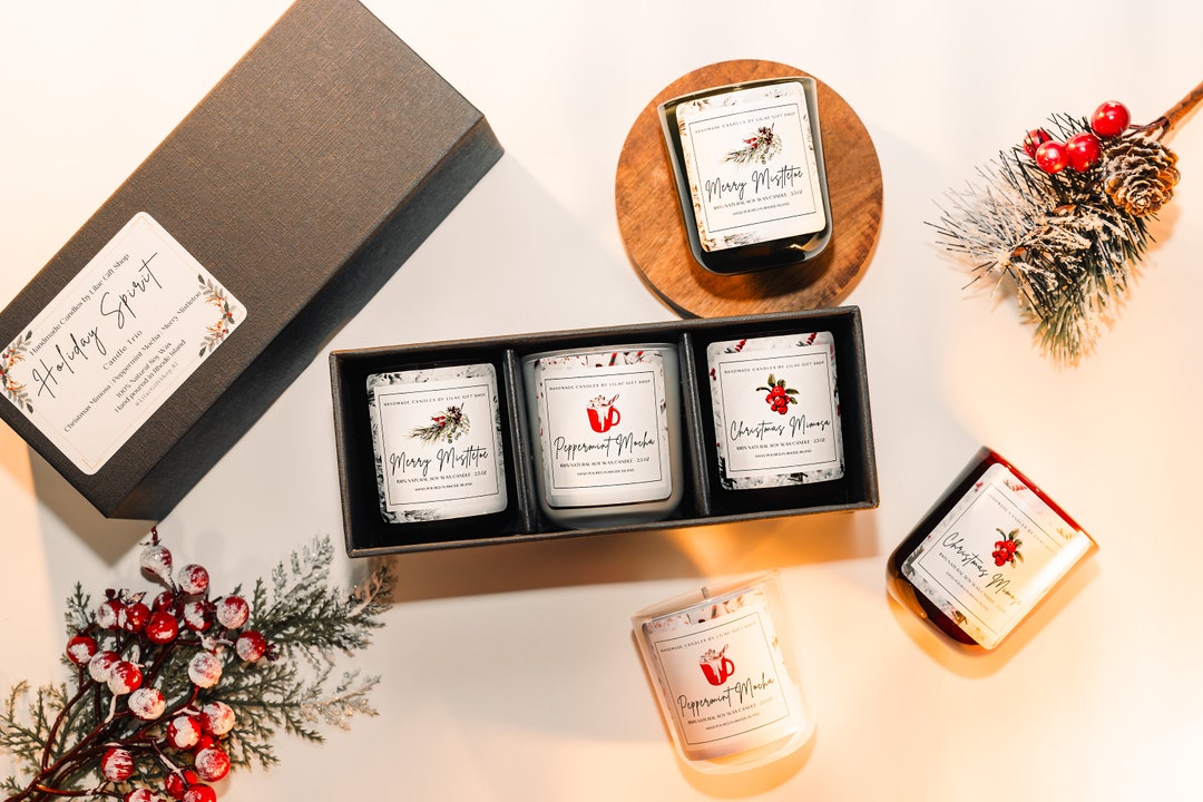 Candle Trio Gift Box | Holiday Candles | 100% Natural Soy Candles ...