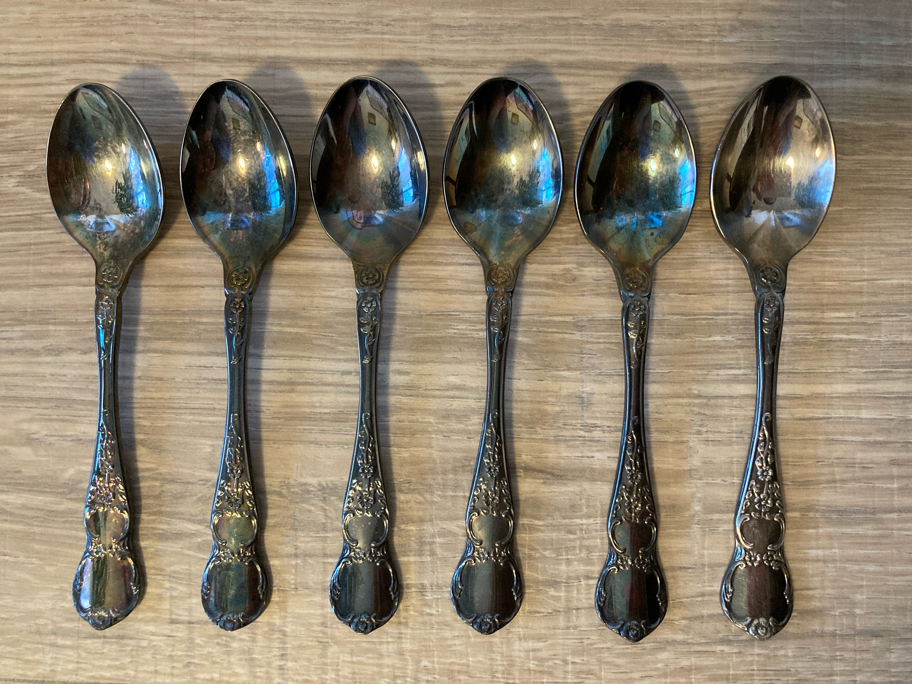 Vintage Silver Small Teaspoons by Rodd, Silver-plated Set of 6 ...