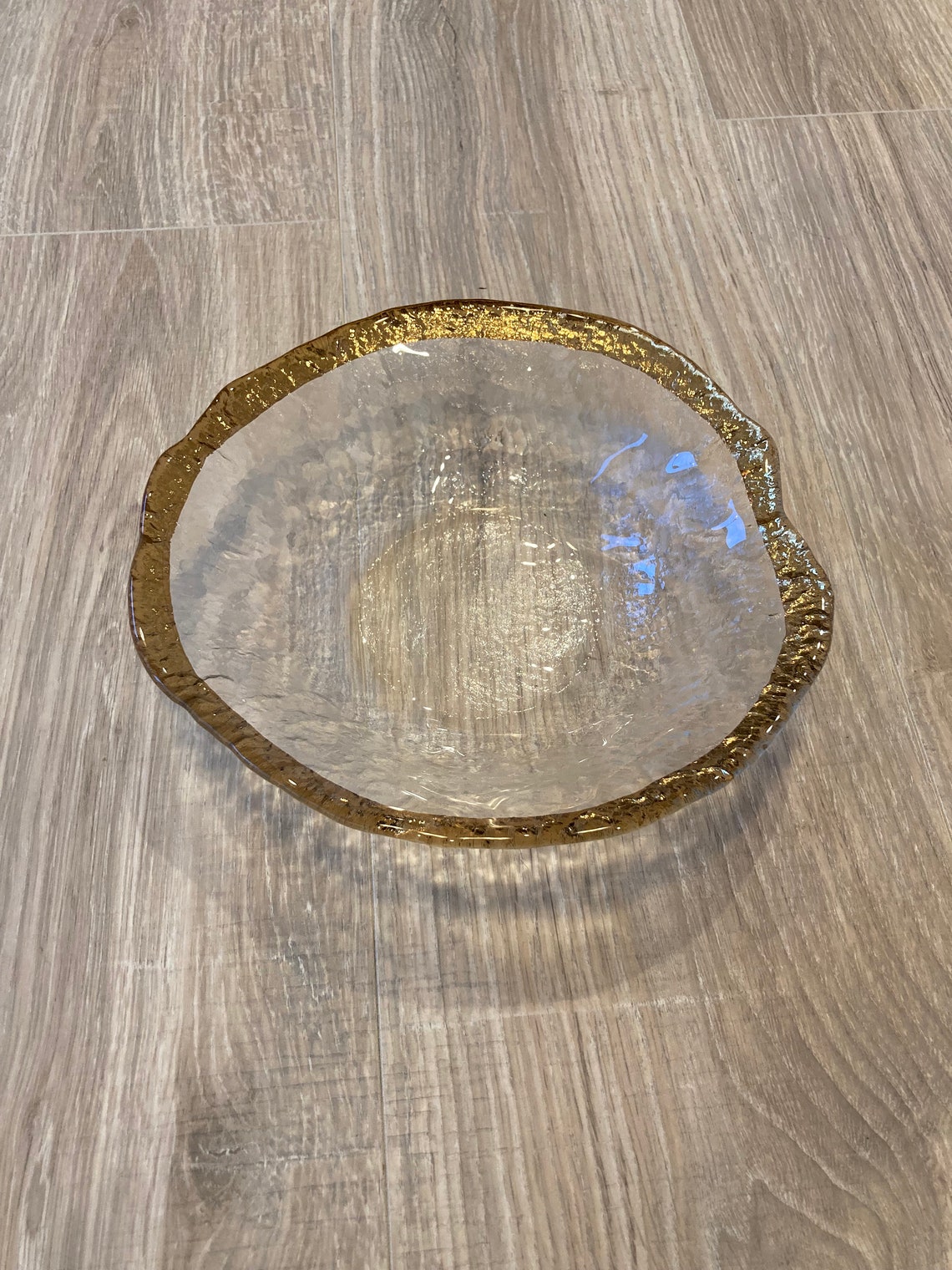 Vintage IVV Glacier Crystal Bowl: 10K Gold Trim, Mid Century Modern - Etsy