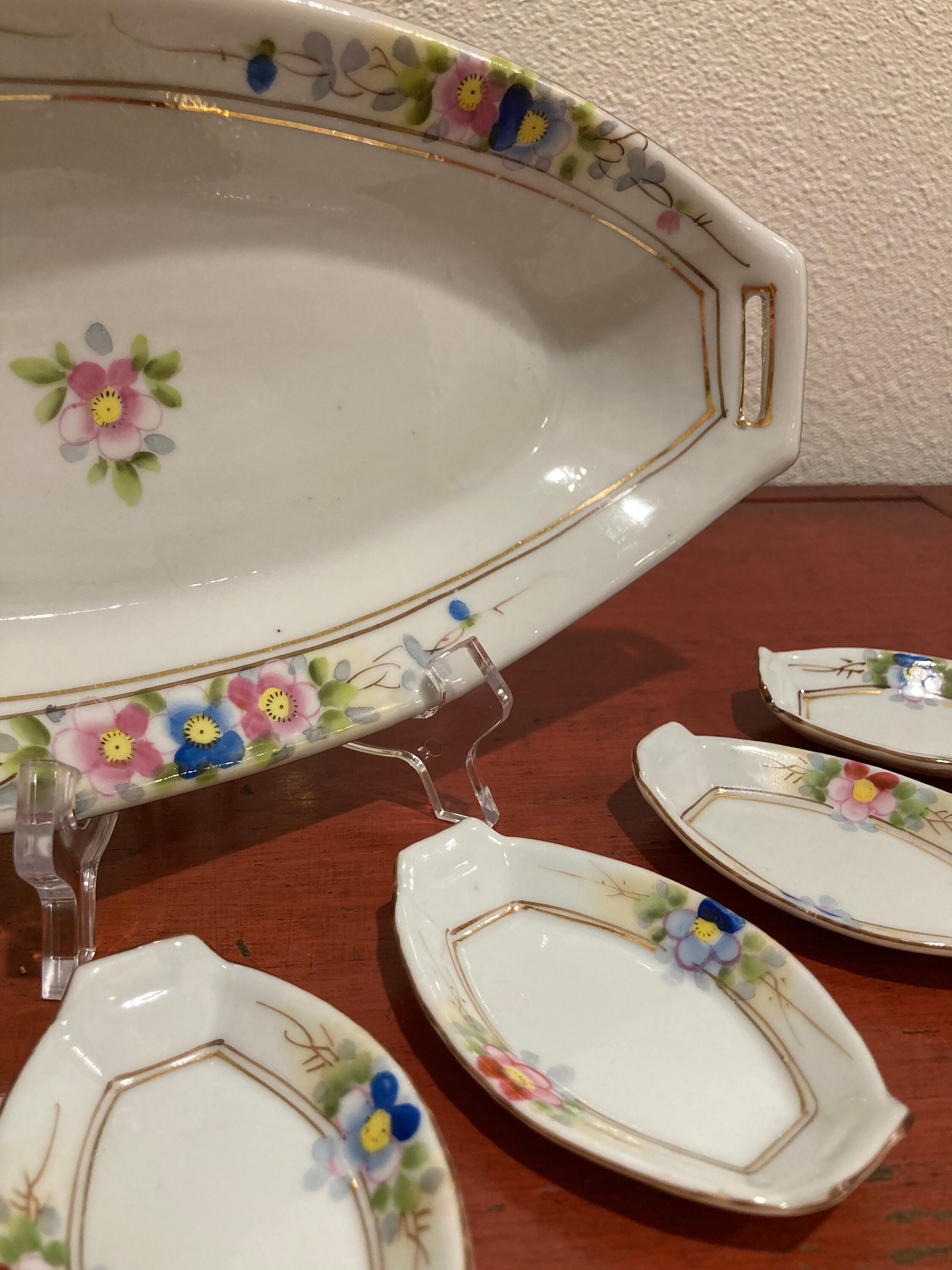 Vintage Nippon Celery Dish and Salt Cellars, Porcelain, Made in Japan ...
